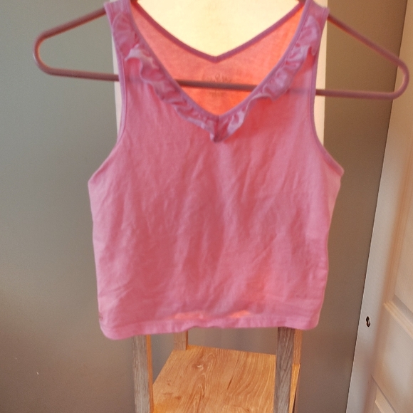 Lilly Pulitzer | Shirts & Tops | Lilly Pulitzer Pink Ruffle Tank Top ...